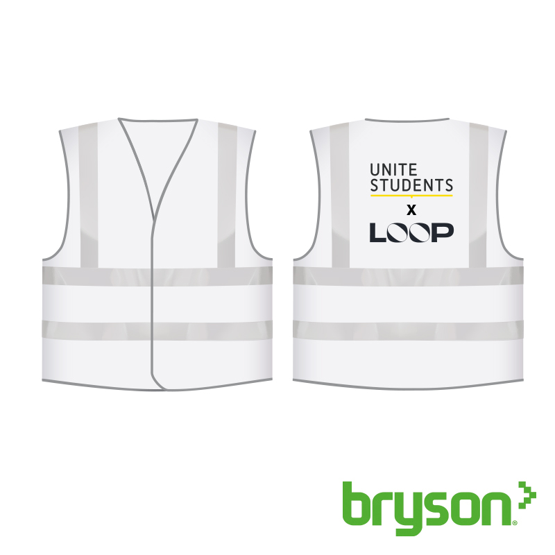 Loop and Unite Students Branded Hi Vis Waistcoat White | Hi Vis ...