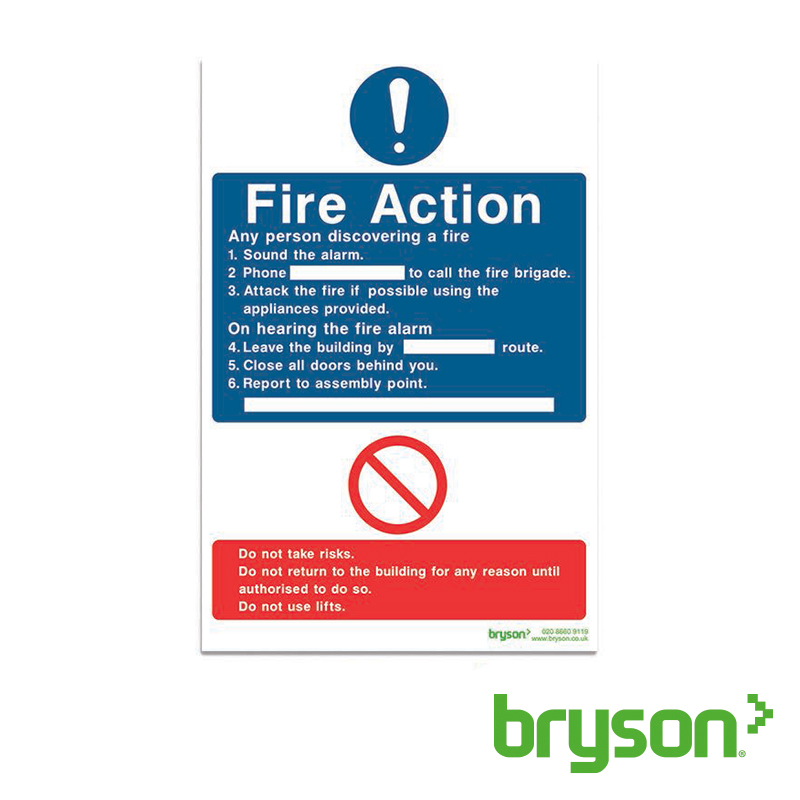 Fire Action Sign | Fire Exit Signs | Fire Safety Signs | Safety Signs ...