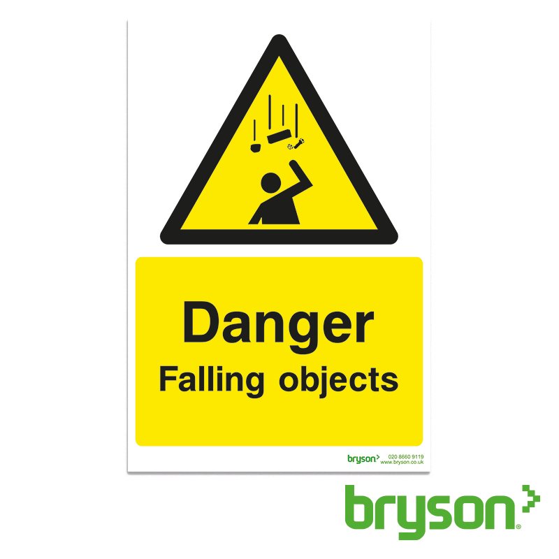 Danger Falling Object Sign | Prohibition & Danger Signs | Safety Signs ...