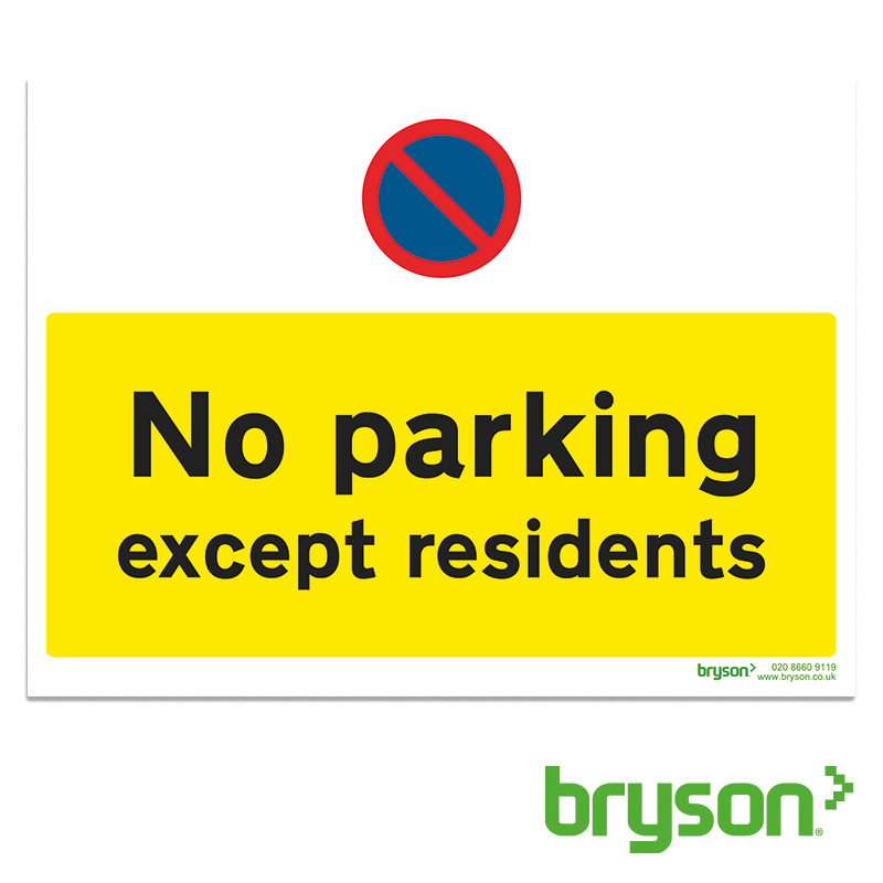 No Parking Except Residents Sign | Prohibition & Danger Signs | Safety ...
